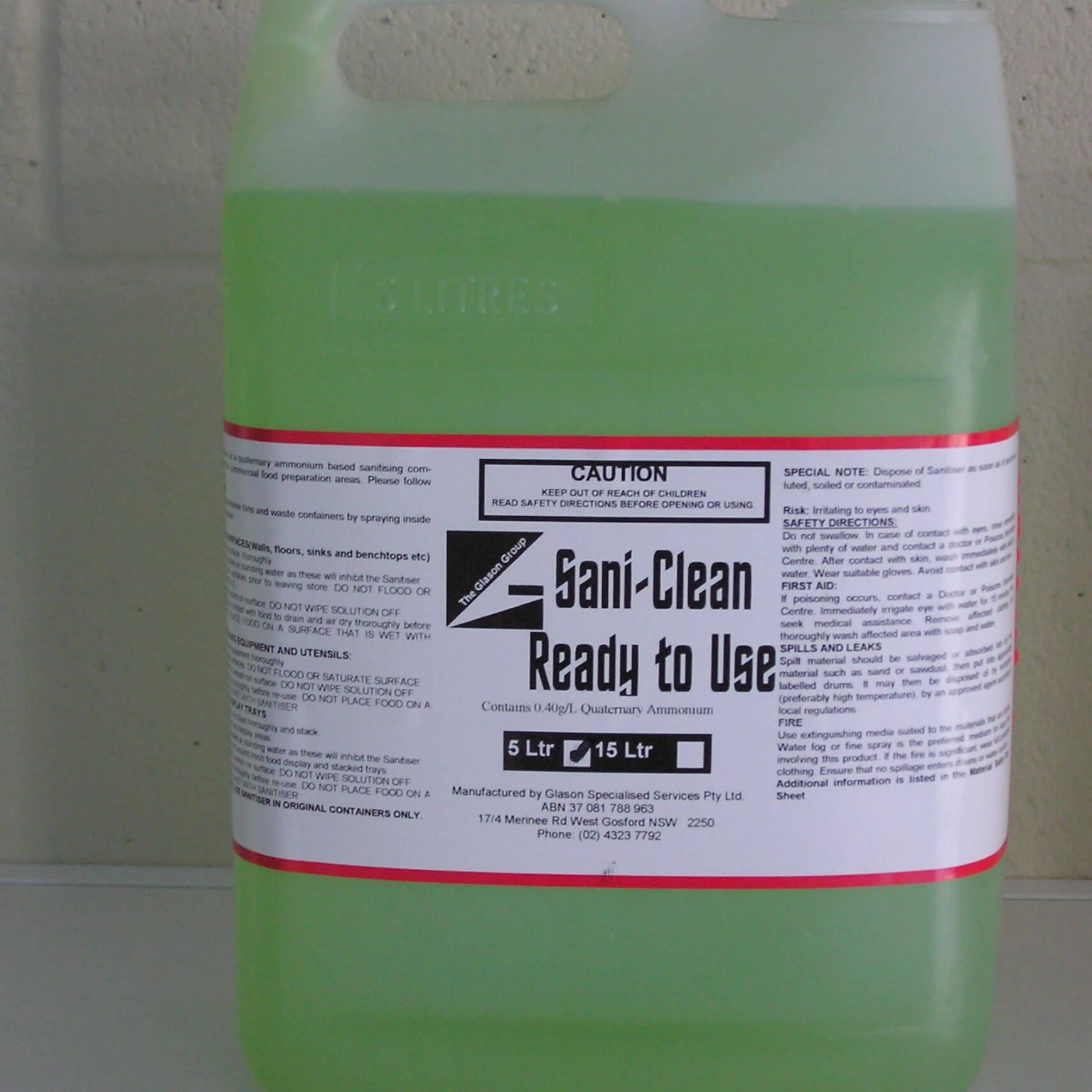 Ready To Use Sanitiser | The Glason Group